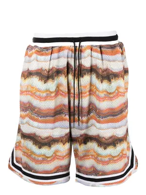 John Elliott Tie-dye Drawstring Shorts - Orange