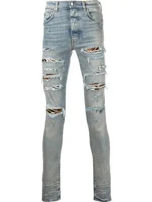 Amiri Mx1 Distressed Skinny Jeans - Blue