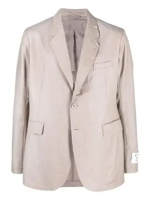 ÉTUDES STUDIO Virgin Wool Single-breasted Blazer - Neutrals