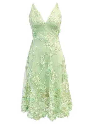 Dress The Population Audrey Lace A-line Dress Sage