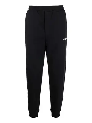 Helmut Lang Logo-print Tapered Track Pants - Black
