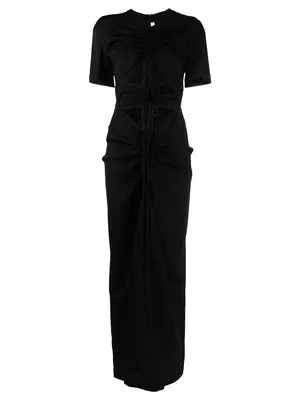Christopher Esber Ruched Panelled T-shirt Maxi Dress - Black