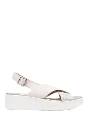 Geox Laudara Woven-strap Wedge Sandals - Grey