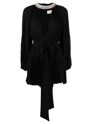 ALEXANDRE VAUTHIER Crystal-Embellished Pleated Mini Dress