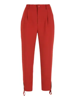 GLORIA COELHO Draped Cropped Trousers - Red