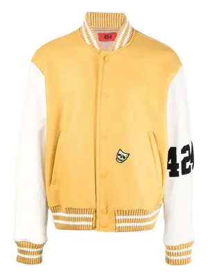 424 Logo-detail Bomber Jacket - Yellow