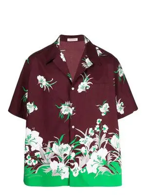 Valentino Garavani Floral-print Short-sleeved Shirt - Red