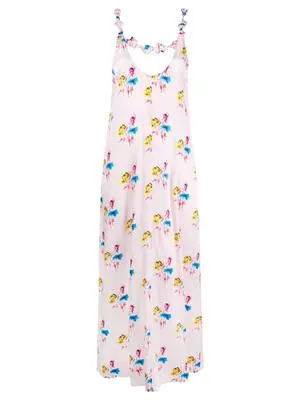 GANNI Floral-print Slip Midi Dress - Pink