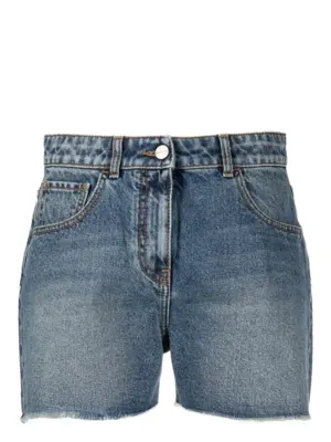 PALM ANGELS Palm Angels Palm Tree-Embroidered Denim Shorts
