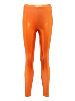 Alessandra Rich Lamé Jersey Leggings - Orange