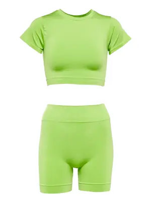PRISM² Crop Top And Shorts Set - Green