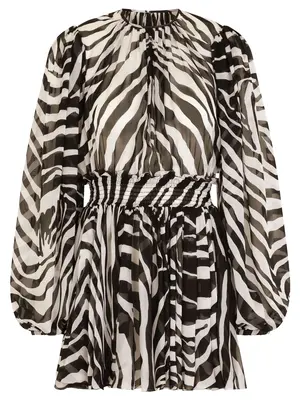 Dolce & Gabbana Zebra-print Mini Dress - Black