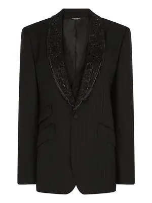 Dolce & Gabbana Pinstriped Blazer - Black