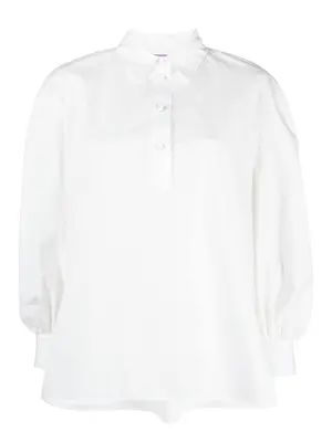 La DoubleJ Poet-sleeve Poplin Blouse - White
