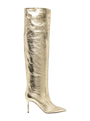 SCAROSSO X Brian Atwood Carra Metallic Boots - Yellow