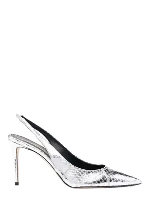SCAROSSO X Brian Atwood Sutton Slingback Pumps - Silver