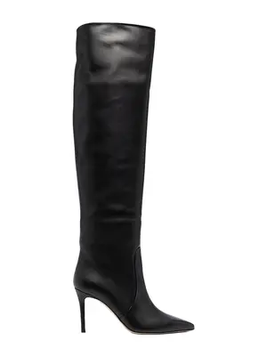 SCAROSSO X Brian Atwood Carra Leather Boots - Black