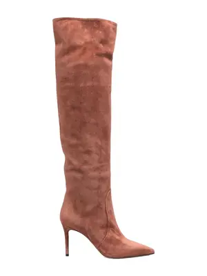 SCAROSSO X Brian Atwood Carra Suede Boots - Pink