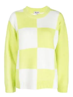 Baum Und Pferdgarten Oversized Check Wool-blend Sweater - White