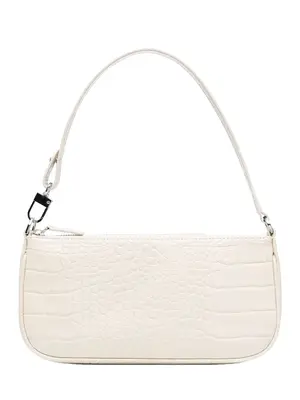 By Far Rachel Crocodile-effect Shoulder Bag - Neutrals