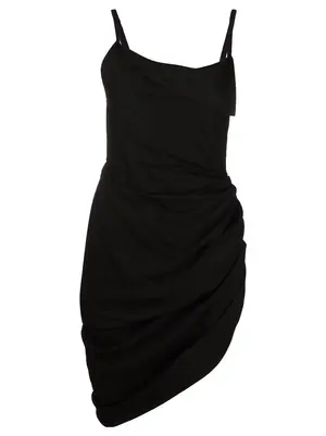 Jacquemus La Robe Saudade Draped Minidress - Black