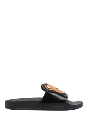 Moschino Teddy Bear Motif Slides - Black