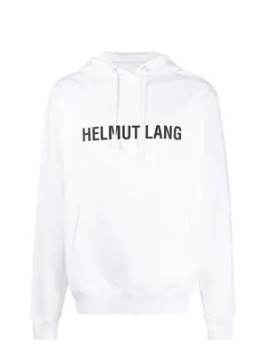Helmut Lang Logo-print Drawstring Hoodie - White