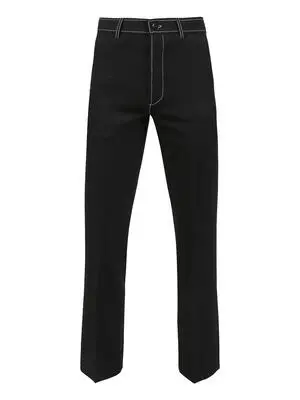 Burberry Grain De Poudre Wool Tailored Trousers - Black
