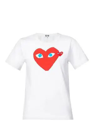 Play Comme Des Garcon Heart-print T-shirt - White