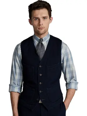 Ralph Lauren Ralph Lauren Indigo Herringbone Vest Indigo