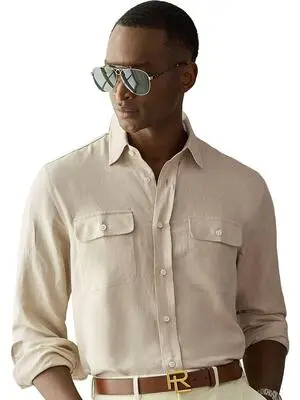 Ralph Lauren Silk-linen Shirt Summer Sand