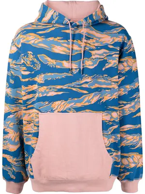 MAHARISHI Animal-print Organic Cotton Hoodie - Blue