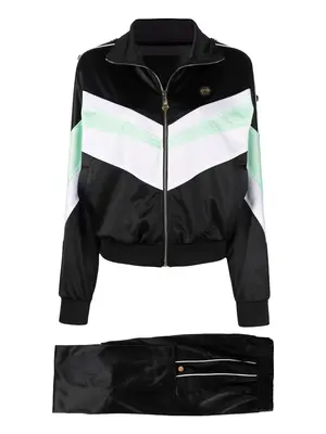 Philipp Plein Logo-embroidered Striped Tracksuit Set - Black