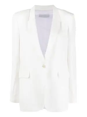 Fabiana Filippi Peak Lapel Single-breasted Blazer - White