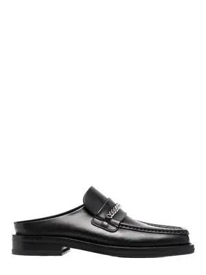 Martine Rose Square-toe Leather Loafers - Black
