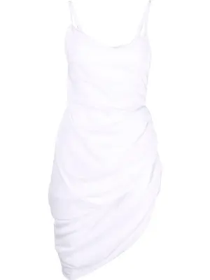 Jacquemus La Robe Saudade Draped Minidress - White