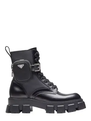 Prada Monolith Ankle Boots - Black