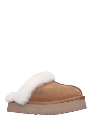 UGG Suede Platform Slippers - Beige