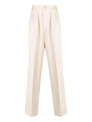 Giuliva Heritage Silk Tailored Trousers - Neutrals