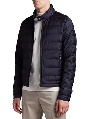 Moncler Acorus Quilted Virgin Wool Jacket - Navy