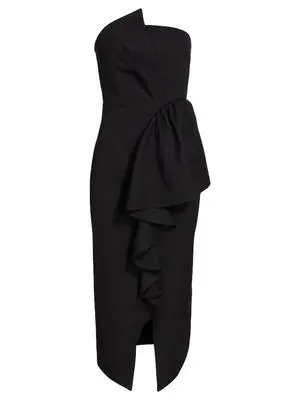 ELLIATT Reception Ruffled Cocktail Dress - Black