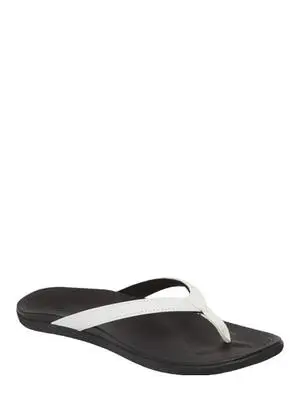 Olukai Ho Opio Flip Flop - White/onyx