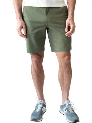 DEVIL-DOG DUNGAREES Devil-Dog Dungarees 9-inch Performance Stretch Chino Shorts Mural Olive