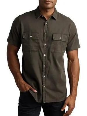 ROAN Riley Heritage Twill Short Sleeve Shirt - Dark Olive