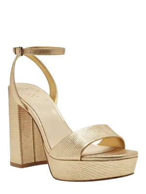 Vince Camuto Vince Camuto Pendry Platform Sandals Gold Metallic Lizard