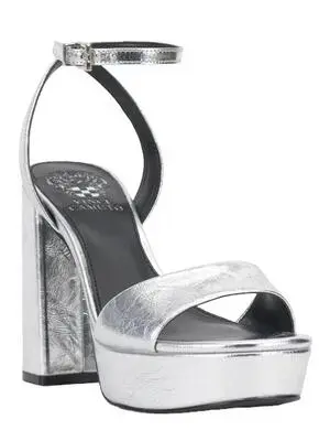 Vince Camuto Vince Camuto Pendry Platform Sandals Silver Crackle Foil