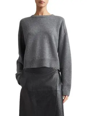 Loulou De Saison Bruzzi Oversized Wool & Cashmere Sweater Anthracite Melange