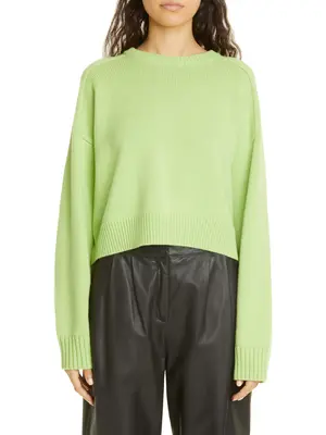 Loulou De Saison Bruzzi Oversized Wool & Cashmere Sweater Apple