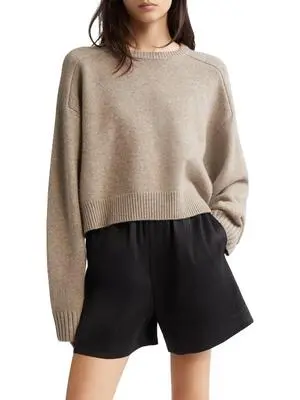 Loulou De Saison Bruzzi Oversized Wool & Cashmere Sweater Ash Grey