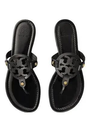 Tory Burch Miller Thong Sandal Black Patent